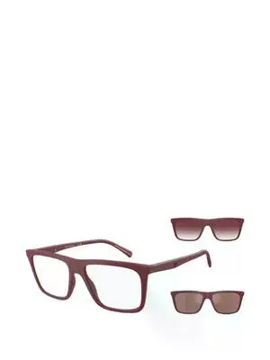 Emporio Armani Square Frame Sunglasses With Detachable Magnetic Clips
