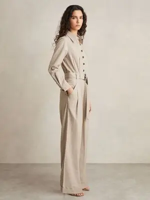 REISS Tailored Wide Leg Jumpsuit