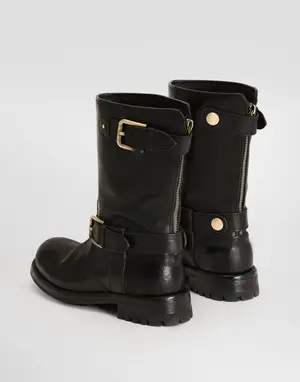 Dolce & Gabbana Calfskin Biker Boots Boots And Booties