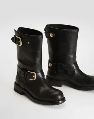 Dolce & Gabbana Calfskin Biker Boots Boots And Booties