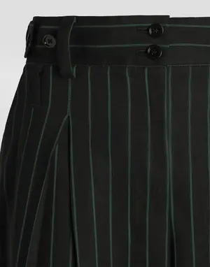 Dolce & Gabbana Pinstripe Wool Trousers Pants And Shorts Multi-colored