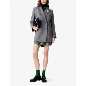 Maje Double-breasted Longline Wool-blend Coat