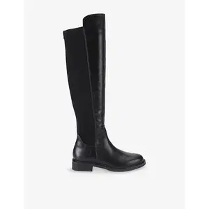 Steve Madden Resonate Leather Flat Knee-high Boots - Black