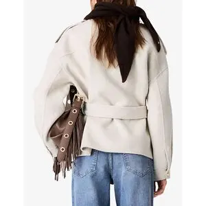 Maje Double-breasted Double-faced Wool-blend Coat