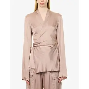 Rick Owens Laura Wrap Satin Top