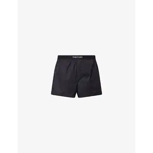 TOM FORD Logo-waistband Stretch Cotton-poplin Boxer Briefs