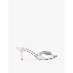 Steve Madden Kendrix 47 Metallic-leather Heeled Sandals