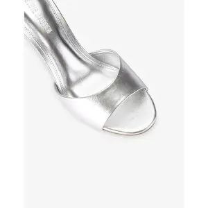 Steve Madden Kendrix 47 Metallic-leather Heeled Sandals