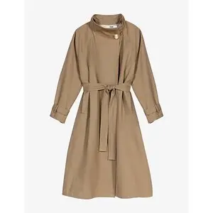 Maje Double-breasted Belted-waist Cotton Trench Coat - Beige