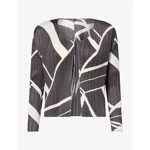 Issey Miyake Fold Line Pleated Knitted Cardigan