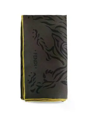 Fendi Tiger-print Silk Scarf
