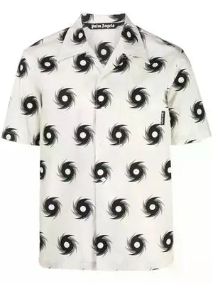 Palm Angels Hurricane-print Cotton Bowling Shirt