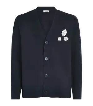 Sandro Jacquard Flower Cardigan