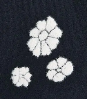 Sandro Jacquard Flower Cardigan