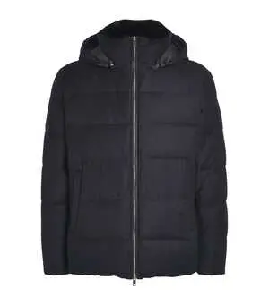 YVES SALOMON Down Wool-silk Hooded Parka