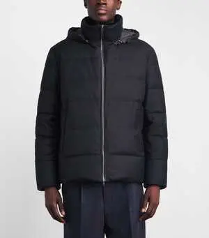 YVES SALOMON Down Wool-silk Hooded Parka