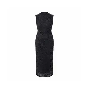 GIRL IN MIND Sleeveless Midi Dress With Embellishments - Brown