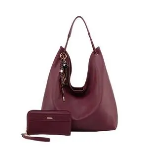MKF COLLECTION - J'OMOR Eloa Hobo Bag With Wallet - Red