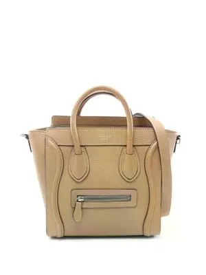Celine 2010-2026 Nano Leather Luggage Tote Satchel - Neutrals