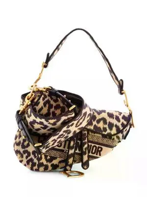Dior Saddle Handbag Mizza Embroidered Canvas Medium Satchel