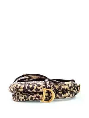Dior Saddle Handbag Mizza Embroidered Canvas Medium Satchel