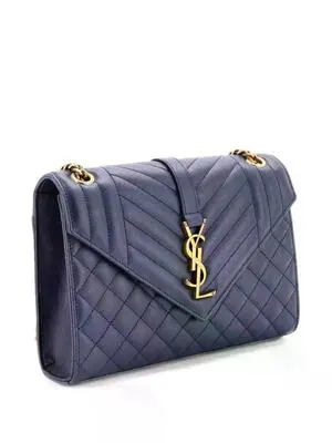 Saint Laurent Classic Monogram Envelope Satchel Mixed Matelasse Leather Medium Shoulder Bag