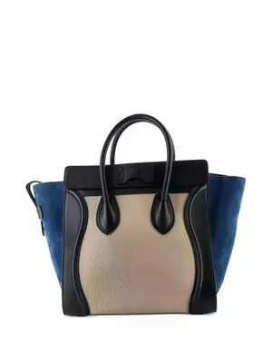 Celine Tricolor Luggage Bag Leather Mini Tote - Black