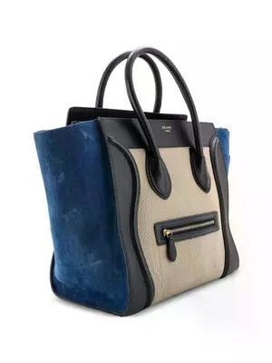 Celine Tricolor Luggage Bag Leather Mini Tote - Black