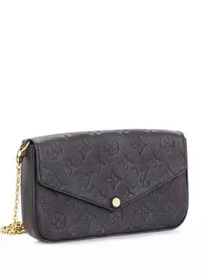 LOUIS VUITTON Felicie Pochette Monogram Empreinte Leather Crossbody Bag - Black