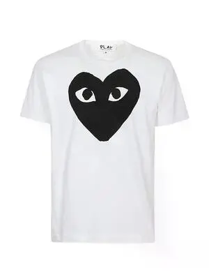 Play Comme Des Garcon Heart-print T-shirt - White
