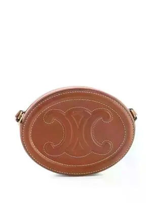 Celine Triomphe Oval Leather Mini Crossbody Bag
