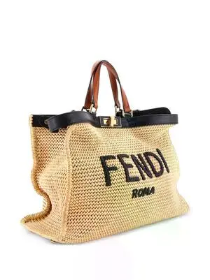Fendi Peekaboo X-raffia Medium Tote Bag