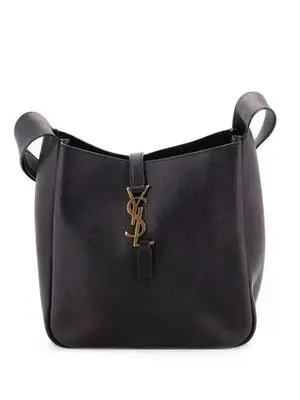 Saint Laurent Le 5 A 7 Supple Leather Small Hobo Bag - Black