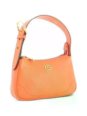 Gucci Aphrodite Leather Mini Shoulder Bag - Orange