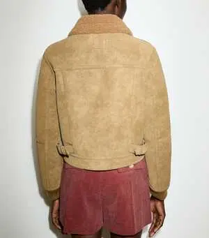 Max & Co. Faux Shearling Collar Aviator Coat