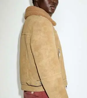 Max & Co. Faux Shearling Collar Aviator Coat