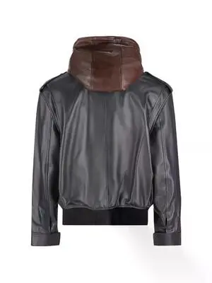 Loewe Hooded Layered Leather Jacket