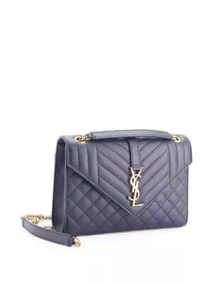 Saint Laurent Classic Monogram Envelope Satchel Mixed Matelasse Leather Medium Shoulder Bag