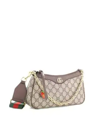 Gucci Ophidia Charm Shoulder Bag Gg Coated Canvas Small Crossbody Bag - Brown