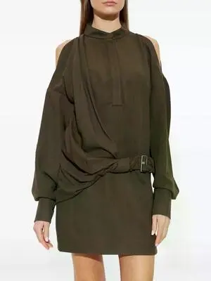 IRO PARIS Melva Cold-shoulder Belted Mini Dress