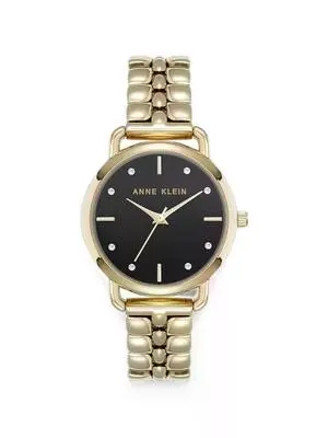 Anne Klein Crystal 30mm Watch - Black
