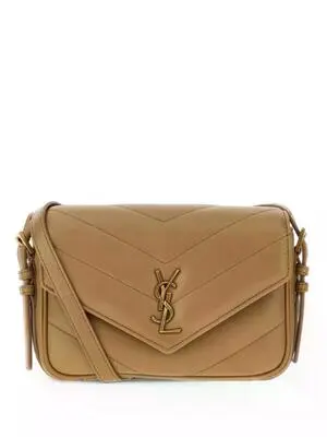 Saint Laurent Loulou Quilted Leather Cross Body Bag - Neutrals