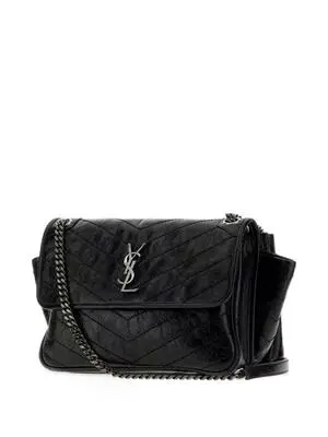 Saint Laurent Niki Chevron-quilted Leather Shoulder Bag