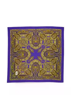 Saint Laurent Paisley-print Silk Scarf - Purple