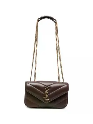 Saint Laurent Mini Loulou Quilted Leather Cross Body Bag - Brown
