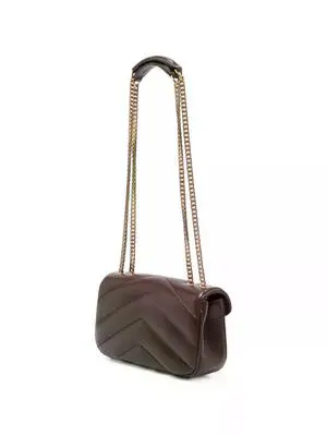 Saint Laurent Mini Loulou Quilted Leather Cross Body Bag - Brown