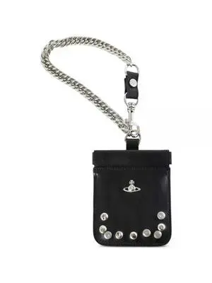 VIVIENNE WESTWOOD Orb-plaque Studded Card Holder - Black