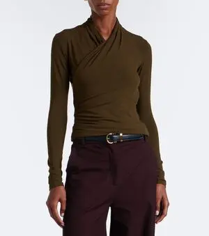 Vince Fixed Jersey Wrap Top