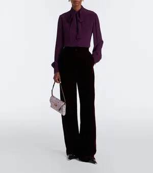 Valentino Garavani Devain Small Floral Jacquard Shoulder Bag - Purple