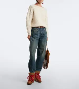 Isabel Marant Étoile Nowles Shearling-lined Leather Snow Boots
